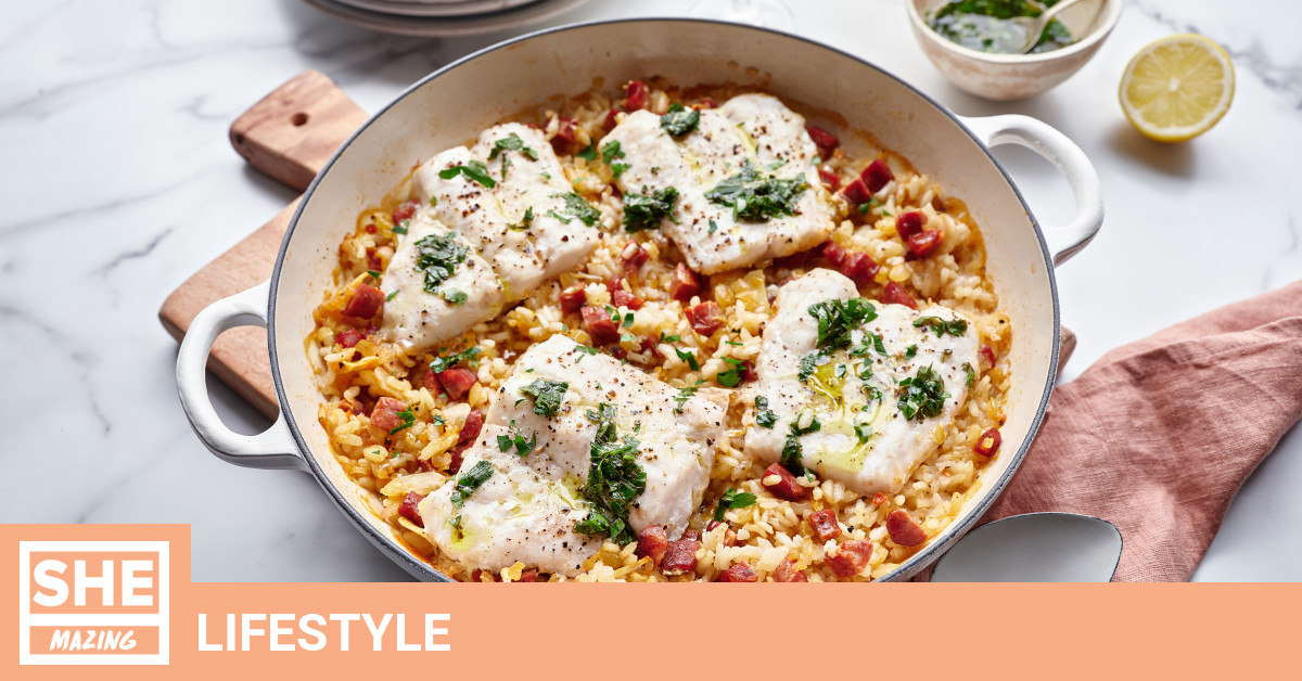 This baked hake with spiced rice is the perfect way to get more fish ...