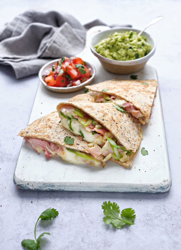 These ham and cheese quesadillas are the perfect satisfying lunch idea ...